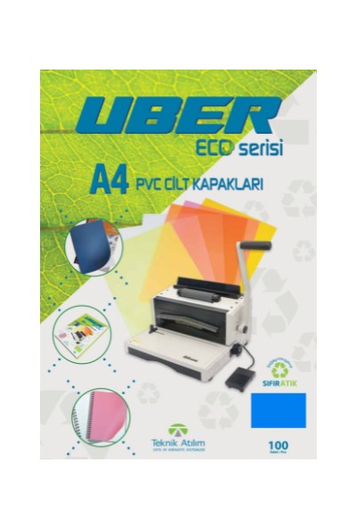 Sarff Uber Pvc Opak Mavi A4 Cilt Kapağı 100AD