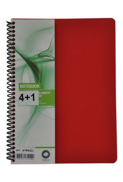 Doru Bölmeli Defter Spiralli A4 4+1 150 Yaprak