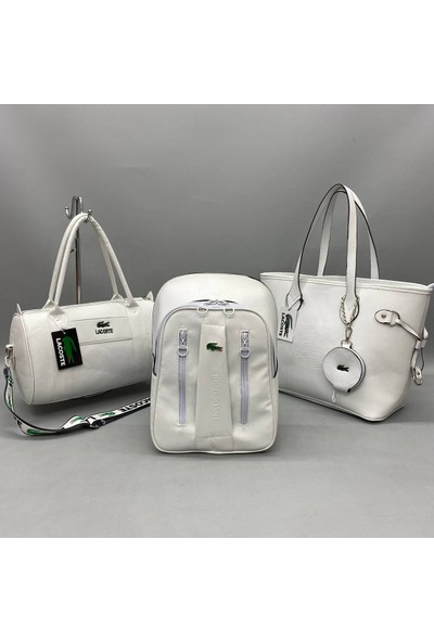 Kadın 3'lü Beyaz Çanta Seti