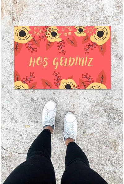 Avm Trendi Dijital Baskı Gül Kurusu Çiçek Desen Kapı Önü Paspası PS1361 Avm Trendi Dijital Baskı Gül Kurusu Çiçek Desen Kapı Önü Paspası PS1361