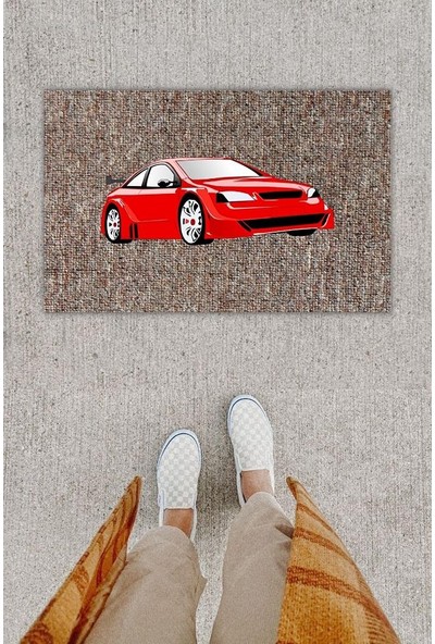 Avm Trendi Dijital Baskı Dekoratif Spor Araba Kırmızı Kapı Önü Paspası PS1237 Avm Trendi Dijital Baskı Dekoratif Spor Araba Kırmızı Kapı Önü Paspası PS1237