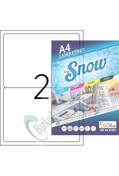 Snow Barkod Deposu A4 Lazer Etiket 199.6X143.5 Snow Barkod Deposu A4 Lazer Etiket 199.6X143.5