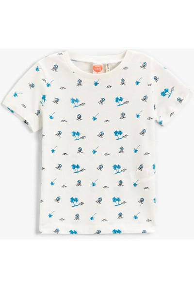 Koton 2Ymb16196Ok Çok Renkli Bisiklet Yaka Baskılı Bebek T-Shirt