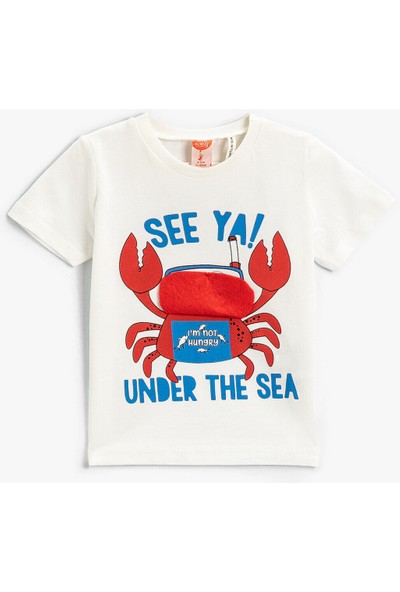 Koton Bisiklet Yaka Normal Kalıp Baskılı Ekru Bebek T-Shirt - 2Smb10021Tk Koton Bisiklet Yaka Normal Kalıp Baskılı Ekru Bebek T-Shirt - 2Smb10021Tk