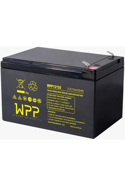 WPP Akülü Araba Aküsü Kuru Tip Bakımsız 12VOLT 12 Amper--9-- WPP Akülü Araba Aküsü Kuru Tip Bakımsız 12VOLT 12 Amper--9--