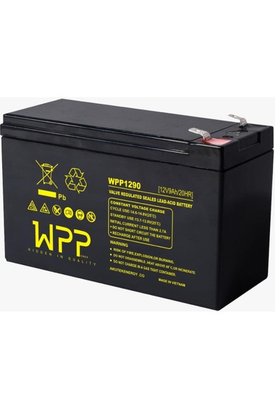 WPP Akülü Araba Aküsü Kuru Tip Bakımsız 12 Volt 9 Amper--8--