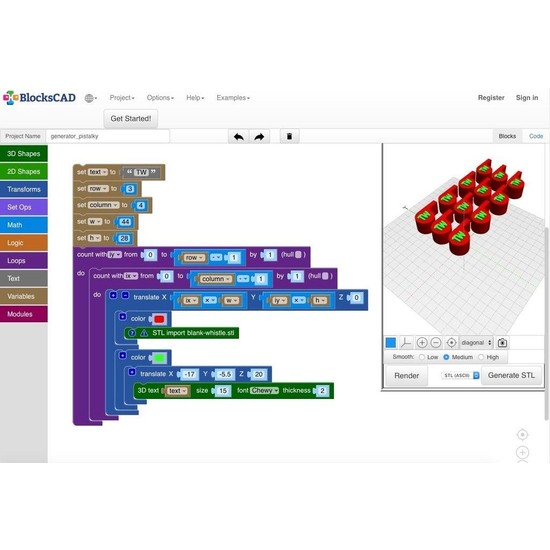Blockscad Düdük Jeneratörü Plastik Aparat Fiyatı