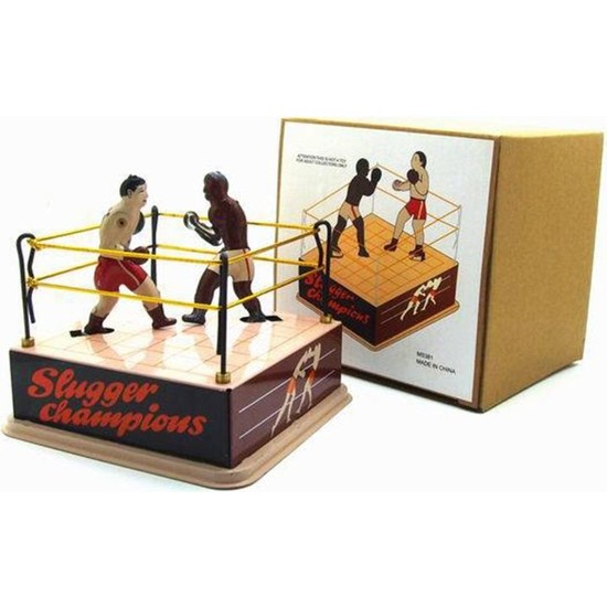 SLD Classic Vintage Tin Toy Boxing Ring Wrestling Boxers Fiyatı
