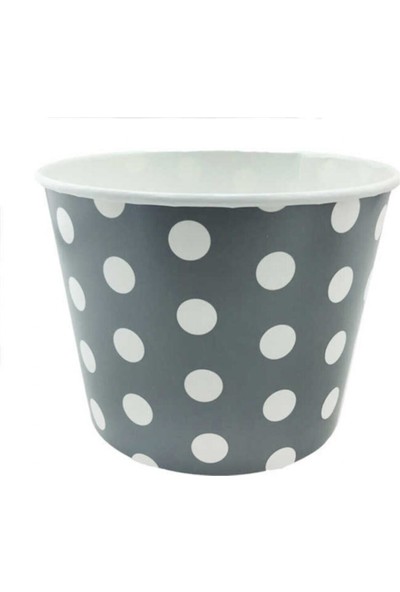 Piyop Karton Kase Puantiyeli Gümüş 16 cm x 12.5 cm - 8 Adet Piyop Karton Kase Puantiyeli Gümüş 16 cm x 12.5 cm - 8 Adet