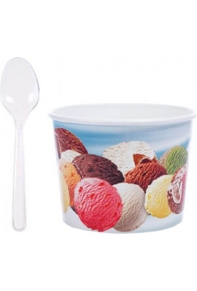 Piyop Karton Dondurma Kase 200 cc ve Dondurma Kaşık Seti Piyop Karton Dondurma Kase 200 cc ve Dondurma Kaşık Seti