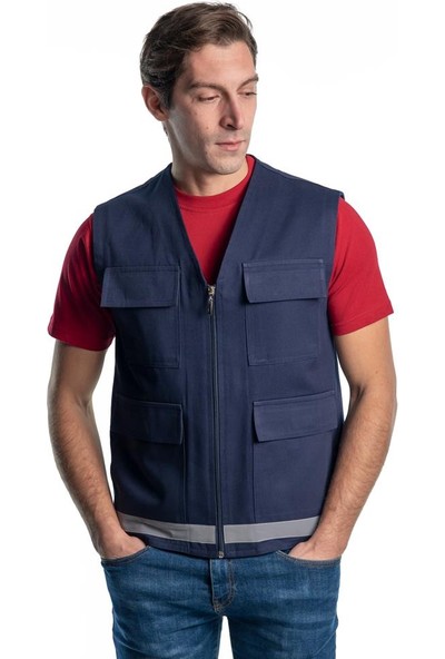 Şensel, Reflektörlü Yelek, Lacivert -118E1645- İş Yeleği-Vest Şensel, Reflektörlü Yelek, Lacivert -118E1645- İş Yeleği-Vest