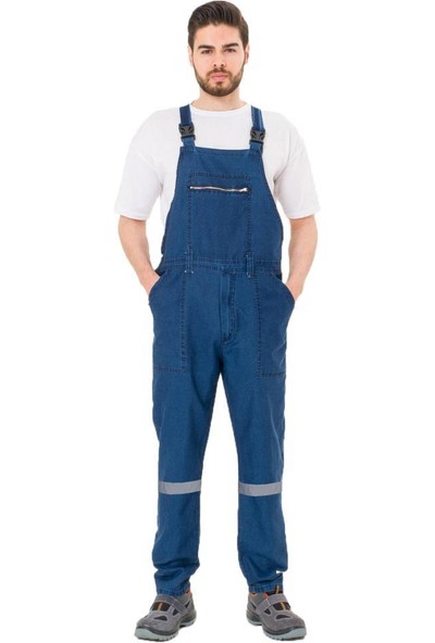 Şensel, Reflektörlü Yazlık Kot Bahçıvan Tulum, Lacivert-8E2045- Şensel, Reflektörlü Yazlık Kot Bahçıvan Tulum, Lacivert-8E2045-