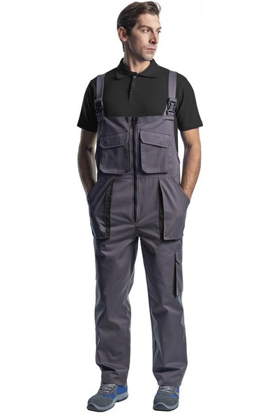 Şensel, Bahçıvan Tulum, Gri-Siyah -8E1182- Kolsuz Tulum Şensel, Bahçıvan Tulum, Gri-Siyah -8E1182- Kolsuz Tulum