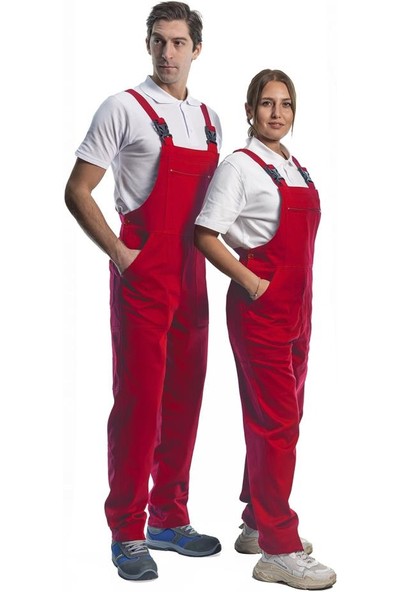 Şensel, Bahçıvan Tulum, Kırmızı -8E1002- Üniforma, Askılı Tulum Şensel, Bahçıvan Tulum, Kırmızı -8E1002- Üniforma, Askılı Tulum