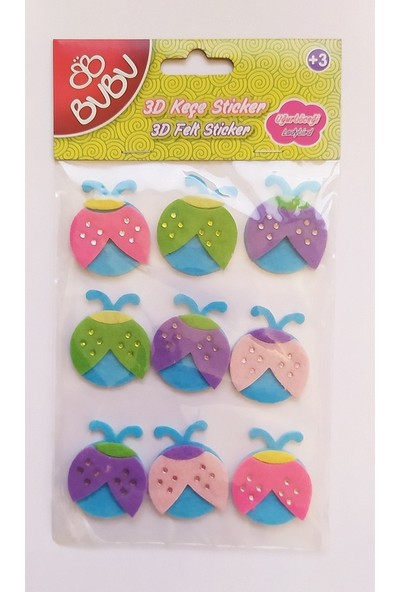 Bubu 3D Keçe Sticker 12'li Uğurböceği Seti Bubu 3D Keçe Sticker 12'li Uğurböceği Seti