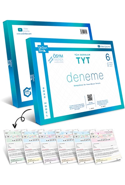 Üçdörtbeş Yayınları TYT Tüm Dersler 6 Lı Deneme