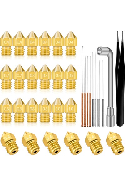 Shuai Yan 37 Adet 3D Yazıcı Nozulları Mk8 Nozul 0.2,0.3,0.4,0.5,0.6,0.8,1.0mm Extruder Baskı Kafası Creality Cr-10 Ender 3 5 Shuai Yan 37 Adet 3D Yazıcı Nozulları Mk8 Nozul 0.2,0.3,0.4,0.5,0.6,0.8,1.0mm Extruder Baskı Kafası Creality Cr-10 Ender 3 5
