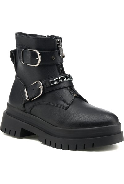 U.s. Polo Assn. Center 1pr Siyah Kadın Biker Bot