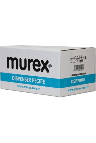 Murex Dispenser Peçete 18 x 200 'lü Murex Dispenser Peçete 18 x 200 'lü