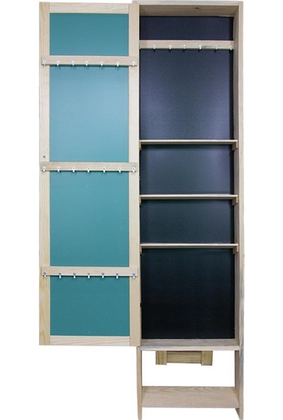 Nucadekor Naturel Ahşap Takı Dolabı