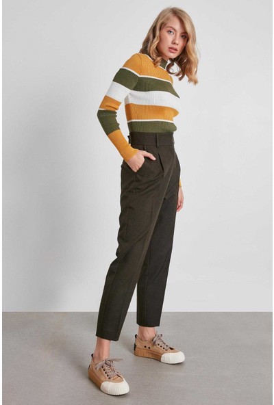 Vitrin Yüksek Bel Kumaş Pantolon