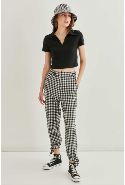 Vitrin Polo Yaka Pamuk Crop Tshirt