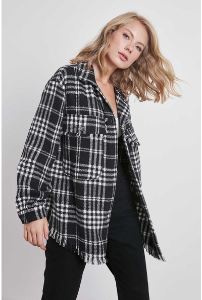 Vitrin Ekose Püskül Detaylı Oduncu Gömleği