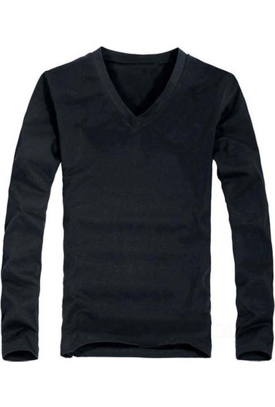 Farfi Casual Erkekler Katı Renk Uzun Kollu V Boyun Pamuk Kazak Artı Boyutu Ince T-Shirt (Yurt Dışından) Farfi Casual Erkekler Katı Renk Uzun Kollu V Boyun Pamuk Kazak Artı Boyutu Ince T-Shirt (Yurt Dışından)
