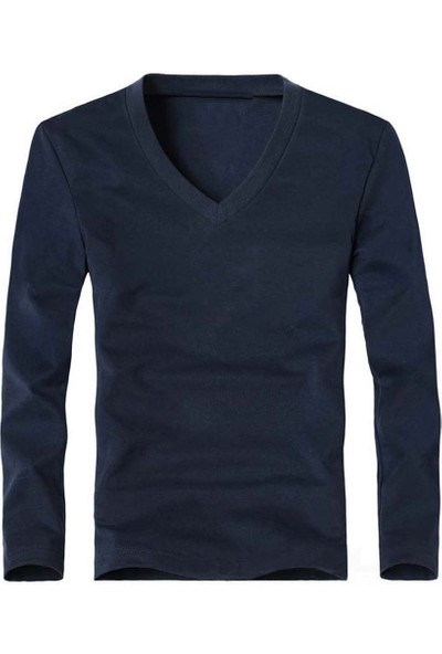 Farfi Casual Erkekler Katı Renk Uzun Kollu V Boyun Pamuk Kazak Artı Boyutu Ince T-Shirt (Yurt Dışından) Farfi Casual Erkekler Katı Renk Uzun Kollu V Boyun Pamuk Kazak Artı Boyutu Ince T-Shirt (Yurt Dışından)