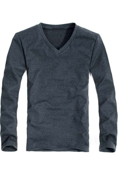 Farfi Casual Erkekler Katı Renk Uzun Kollu V Boyun Pamuk Kazak Artı Boyutu Ince T-Shirt (Yurt Dışından) Farfi Casual Erkekler Katı Renk Uzun Kollu V Boyun Pamuk Kazak Artı Boyutu Ince T-Shirt (Yurt Dışından)