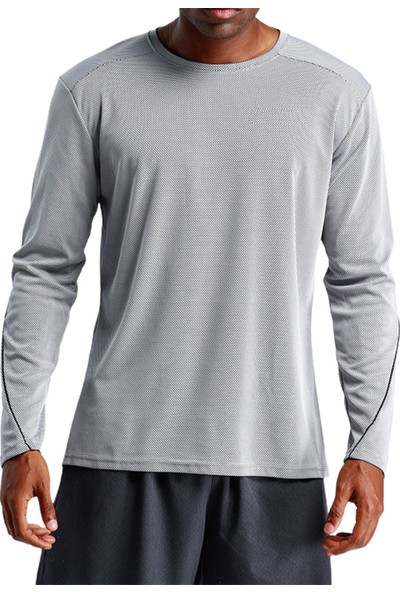Farfi Spor T-Shirt Yuvarlak Boyun Hızlı Kuru Erkekler Uzun Kollu Mesh Spor T-Shirt Koşu Için (Yurt Dışından) Farfi Spor T-Shirt Yuvarlak Boyun Hızlı Kuru Erkekler Uzun Kollu Mesh Spor T-Shirt Koşu Için (Yurt Dışından)