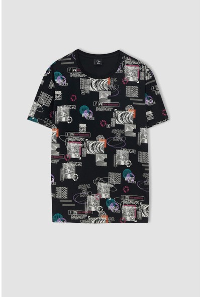 DeFacto Coool Regular Fit Bisiklet Yaka Fotoğraf Baskılı Kısa Kollu Tişört W8046AZ22SP DeFacto Coool Regular Fit Bisiklet Yaka Fotoğraf Baskılı Kısa Kollu Tişört W8046AZ22SP