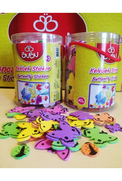 Bubu 3D Eva Sticker 40GR Kavanoz - Kelebekler (1 Kutu) Bubu 3D Eva Sticker 40GR Kavanoz - Kelebekler (1 Kutu)