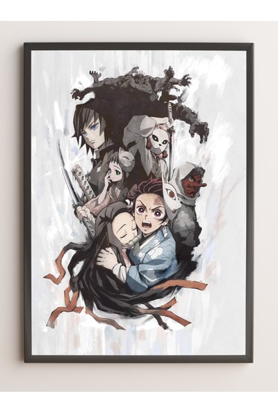 Duo Shop Anime Demon Slayer Poster - Yüksek Çözünürlük Hd Duvar Posteri - Çerçevesiz