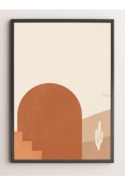 Duo Shop Soyut Çöl Kaktüs Sanatsal Poster - Yüksek Çözünürlük Hd Duvar Posteri - Çerçevesiz