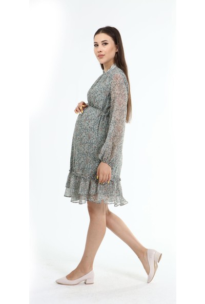 Işşıl E0036-SARMAŞIK Desen Hakim Yaka Şifon Hamile Elbise Işşıl E0036-SARMAŞIK Desen Hakim Yaka Şifon Hamile Elbise