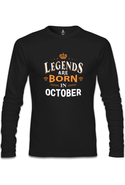 Legends Born In October - King Siyah Erkek Sweatshirt Legends Born In October - King Siyah Erkek Sweatshirt