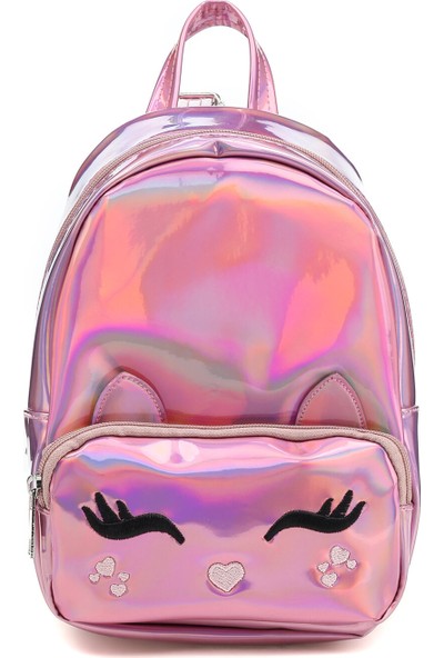 Polaris Hologram Kedı Sırt 2fx Pembe Kız Çocuk Sırt Çantası