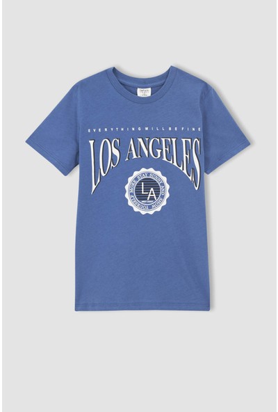 DeFacto Erkek Çocuk Regular Fit Baskılı Kısa Kollu Pamuklu Tişört X2470A622SP