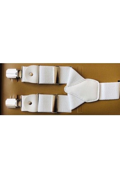 Kemer Sepeti Beyaz Pantolon Askısı 3 Klipsli