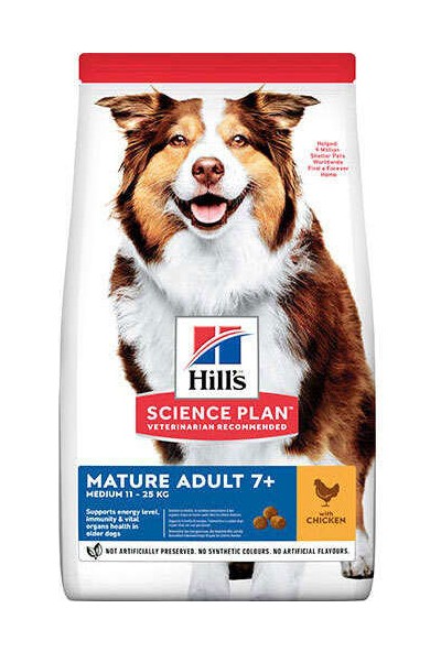 Hills Mature 7+ Tavuklu Orta Irk Yaşlı Köpek Maması 2,5 kg Hills Mature 7+ Tavuklu Orta Irk Yaşlı Köpek Maması 2,5 kg