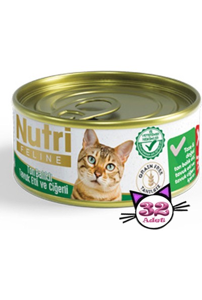Nutri Feline Tahılsız Ton Tavuk&ciğerli 85GR Yetişkin Yaş K 32 Adet Nutri Feline Tahılsız Ton Tavuk&ciğerli 85GR Yetişkin Yaş K 32 Adet