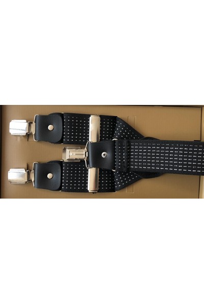 Kemer Sepeti Siyah Noktalı Pantolon Askısı 3 Klipsli Kemer Sepeti Siyah Noktalı Pantolon Askısı 3 Klipsli