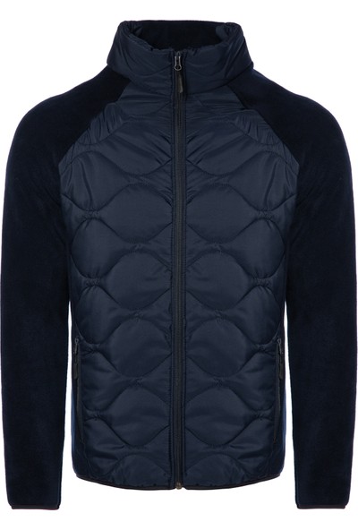 Ghassy Co. Erkek Yalıtımlı Hibrit Yürüyüş Hafif Sog Desen Şişme Tam Fermuarlı Polar Ceket