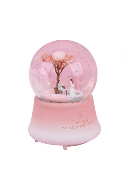 Winnboss F233P Ağaç Altında Mutlu Sevgililer Işıklı Müzikli Kar Küresi
