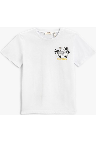Koton Araba Baskılı Kısa Kollu Tişört Pamuklu