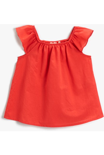 Koton Kolları Fırfırlı Bluz Pamuklu