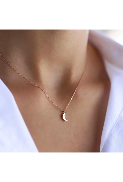 Hilal Ay Kolye  22 Ayar Altın Kaplama Gold 925 Ayar Gümüş Zincirli Kolye Hilal Ay Kolye  22 Ayar Altın Kaplama Gold 925 Ayar Gümüş Zincirli Kolye