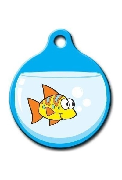 Xnews Balık Desenli Yuvarlak Kedi Köpek Künyesi-Zoo