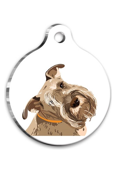 Xnews Tasarım Minyatür Schnauzer Yuvarlak Köpek Künyesi-Zoo